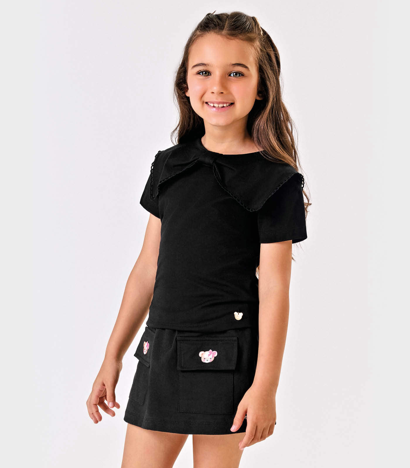 Blusa Manga Curta Cotton Decote Laço Trick Nick | ROVITEX